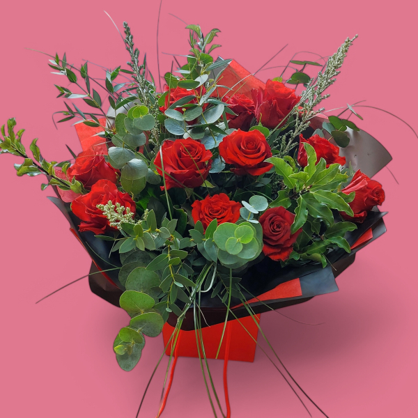 12 Red Rose Bouquet by John Paul Florist Milliner - Derry BT48 7DF